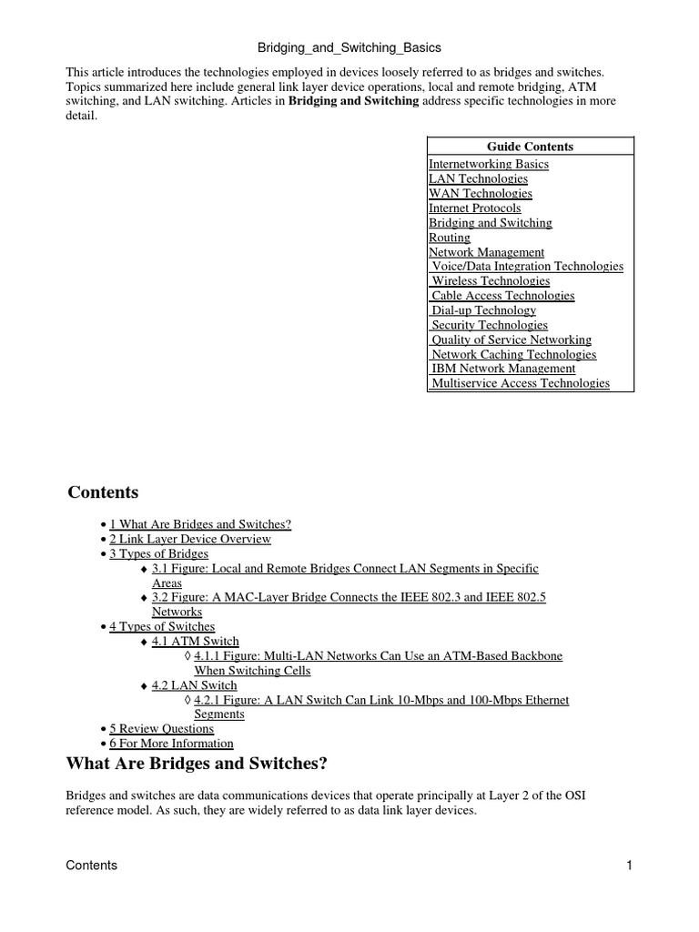 Bridging and Switching Basics | PDF | Network Switch | Computer Network