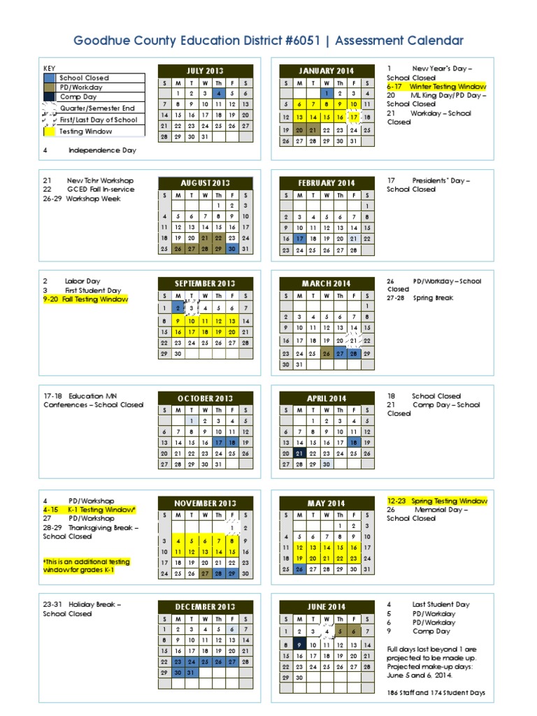 Assessment Calendar 13-14 | PDF