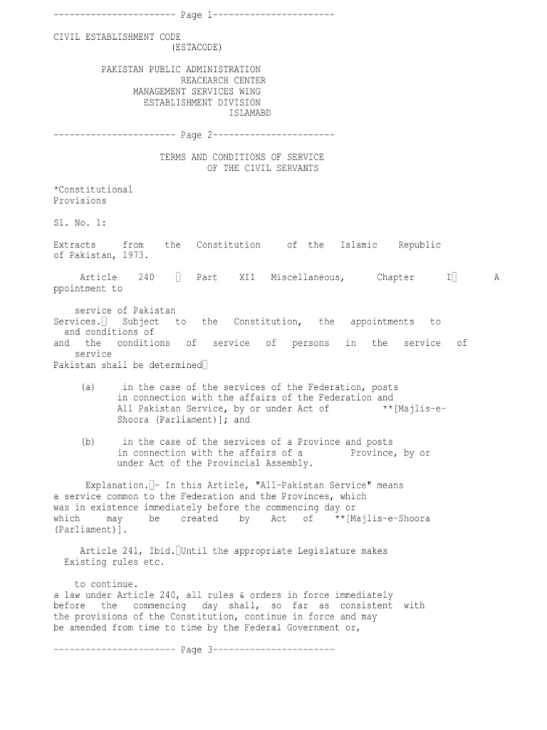 Esta Code Part 1 | PDF | Government Of Pakistan | Parliament Of Pakistan