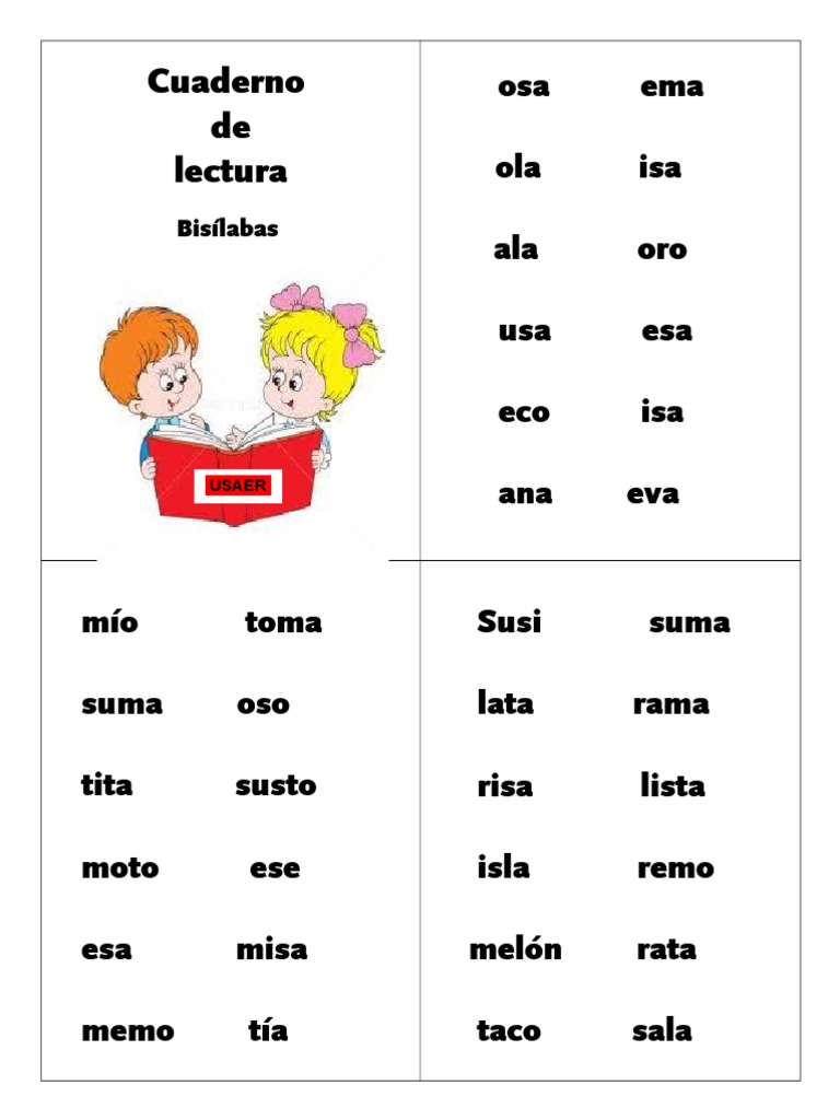 Palabras Bisílabas para Niños | PDF | Poesía