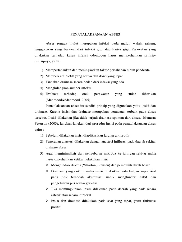 Penatalaksanaan Abses Mulut | PDF