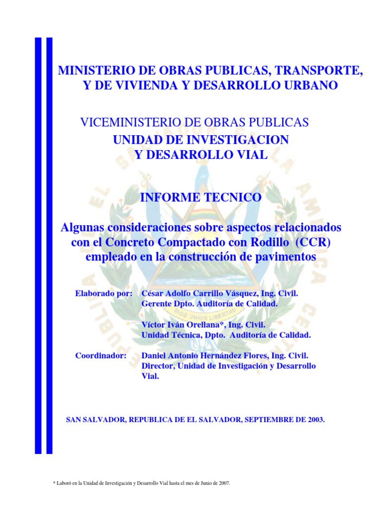 Concreto Compactado Con Rodillos para Pavimentos | PDF | Hormigón | Cemento