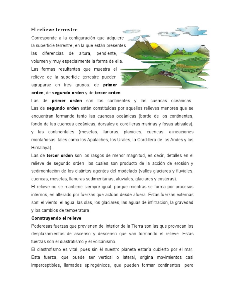 El Relieve Terrestre | PDF | Terreno | Tierra