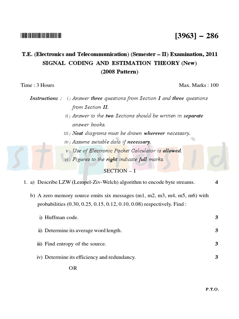 Signal Coding Estimation Theory 2011 | PDF | Algorithms | Areas Of Computer Science