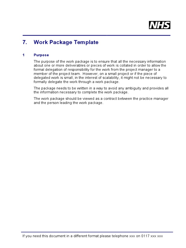 Work Package Template Aug 2010 | PDF | Business | Computing And ...