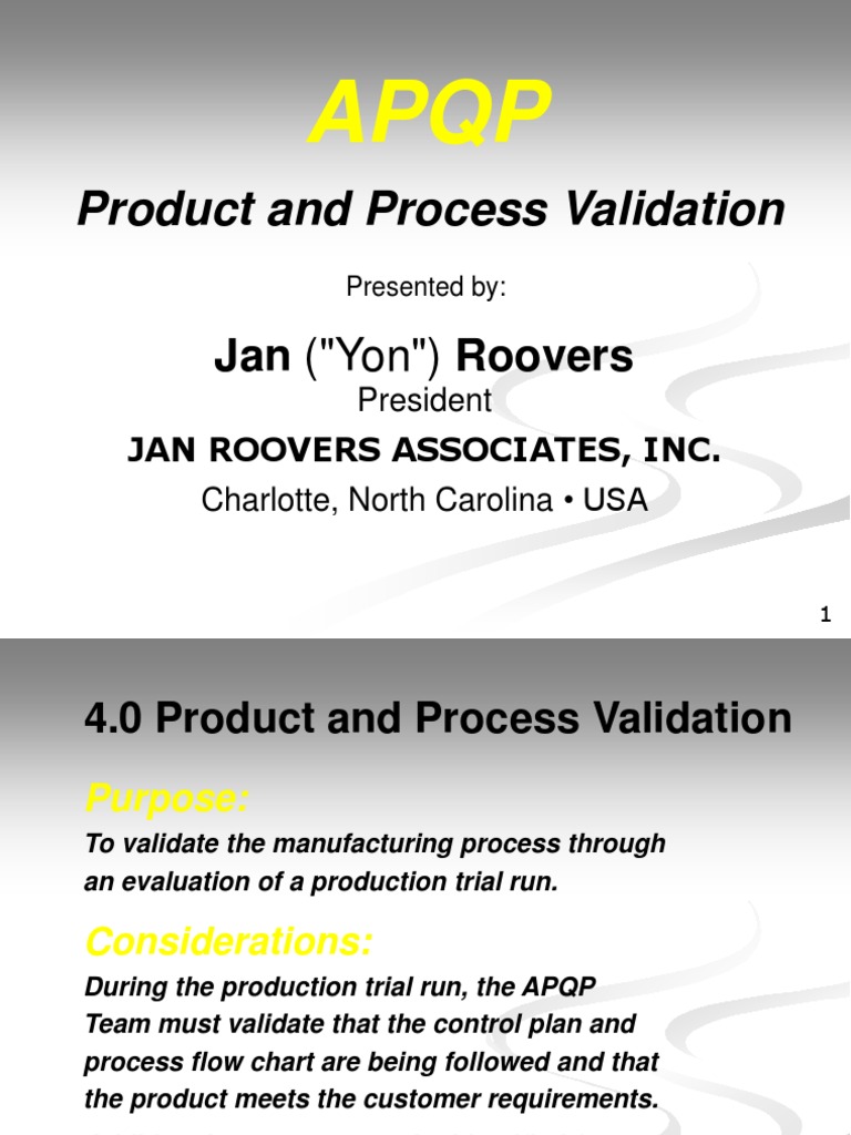 Apqp Product and Process Validation | PDF | Verification And Validation | Packaging And Labeling