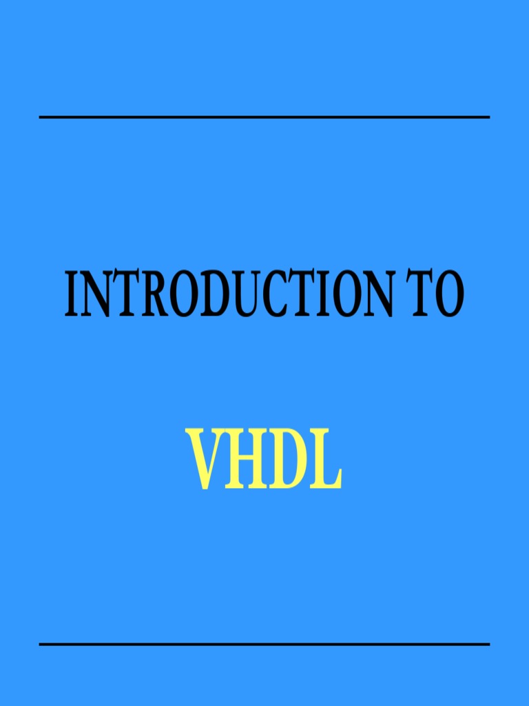 Introduction to VHDL Language | PDF | Vhdl | Logic Synthesis