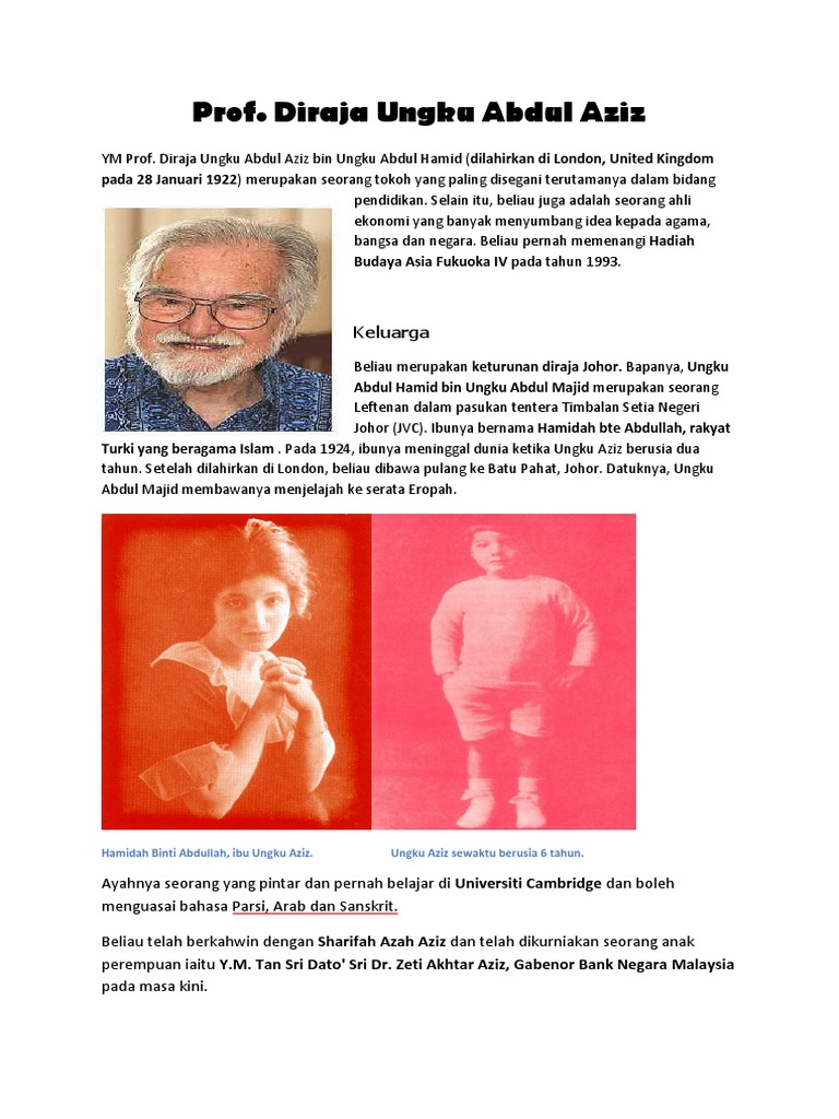Prof Diraja Ungku Aziz | PDF