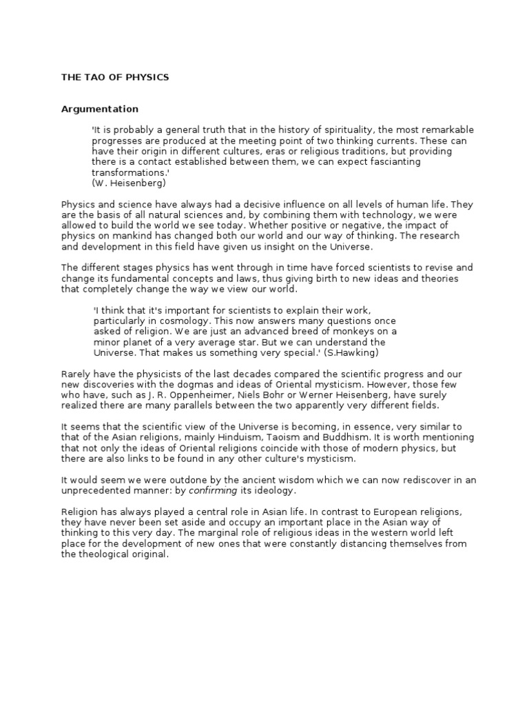 The Tao of Physics Explored | PDF | Field (Physics) | Space