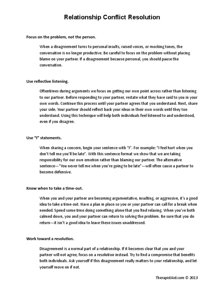 Conflict Resolution | PDF | Self-Improvement