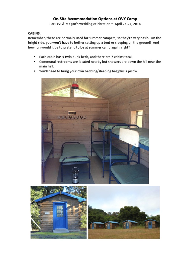 Wedding On-Site Accomodation Options | PDF | Camping | Survivalism