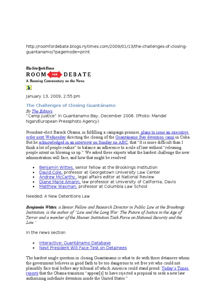 Guantanamo Debate | PDF | Guantanamo Bay Detention Camp | Enemy Combatant