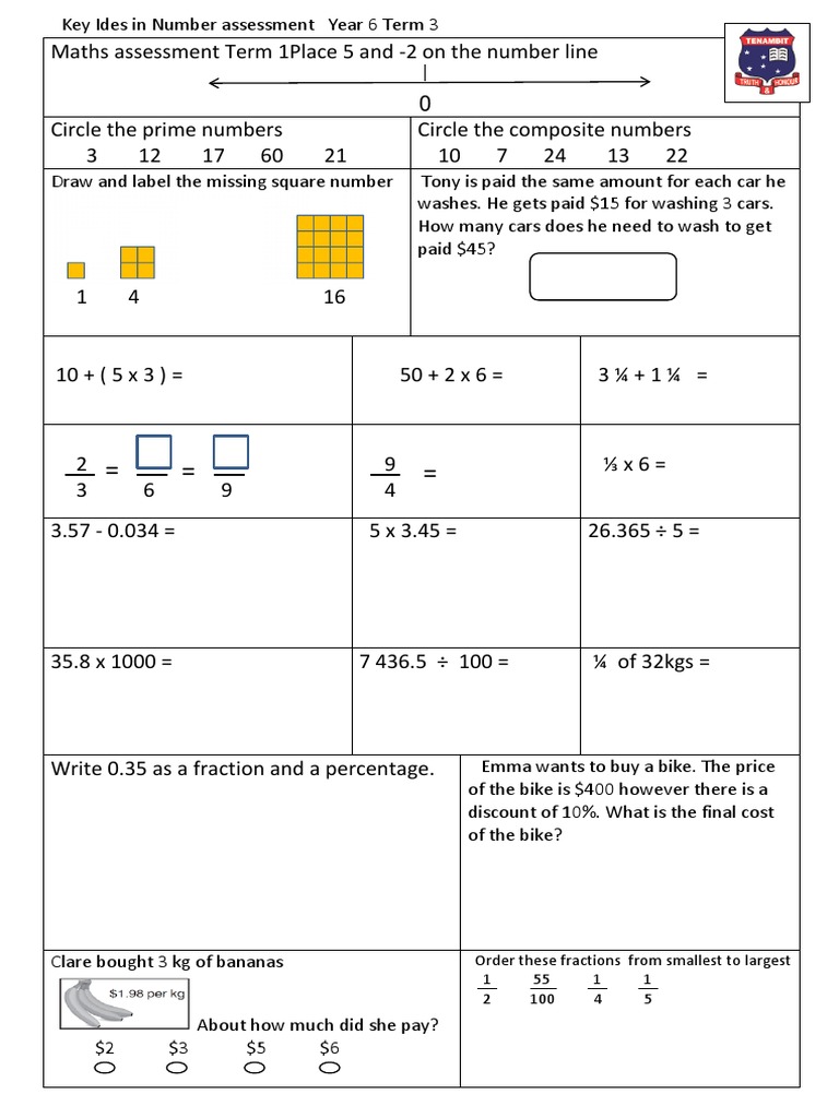 Year 6 Maths Assessment Overview | PDF | Decimal | Fraction (Mathematics)