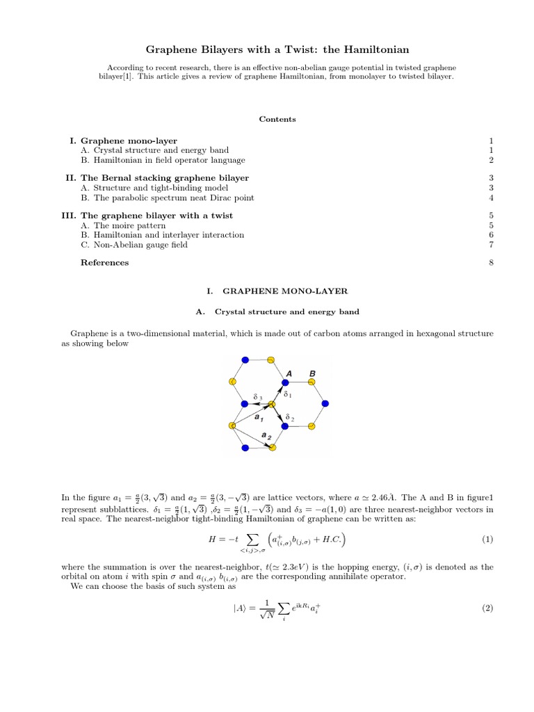 Graph Ene | PDF | Graphene | Hamiltonian (Quantum Mechanics)