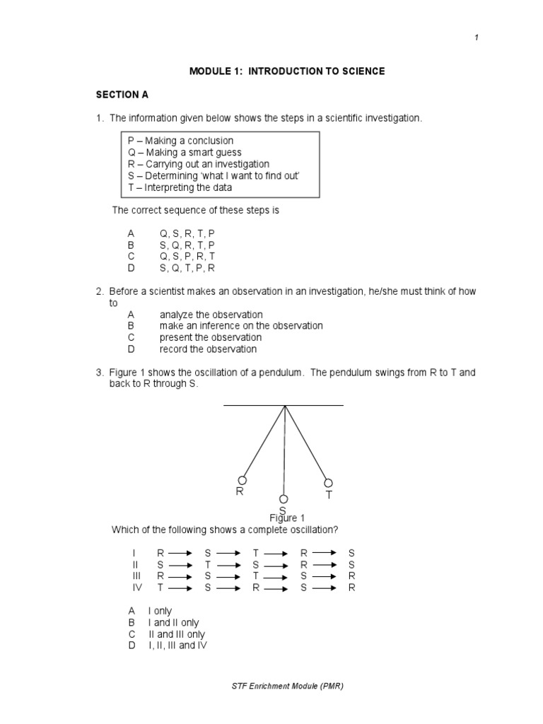 Module 1 (Introduction To Science) | PDF | Science | Teaching Mathematics