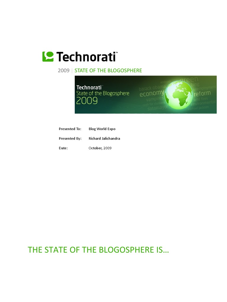 2009 - State of The Blogosphere | PDF | Blog | Web 2.0
