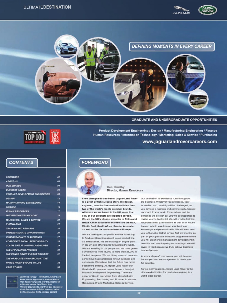 Jaguar Land Rover Graduate Brochure | PDF | Engineering | Brand
