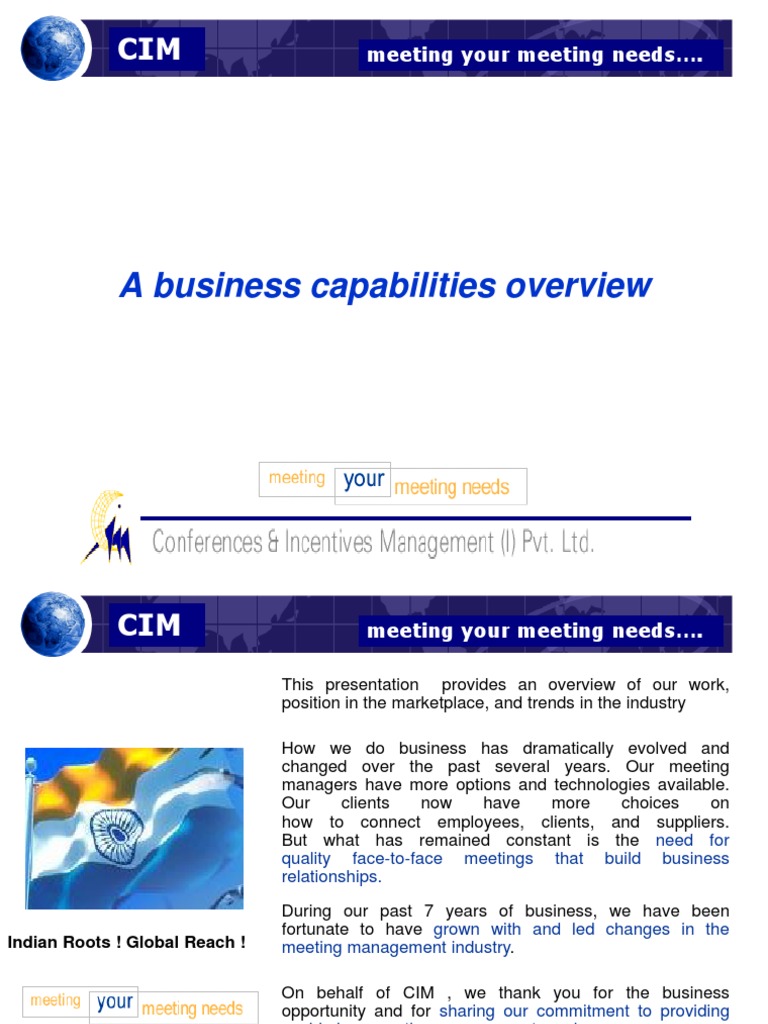 A Business Capabilities Overview: Meeting Your Meeting Needs | PDF ...