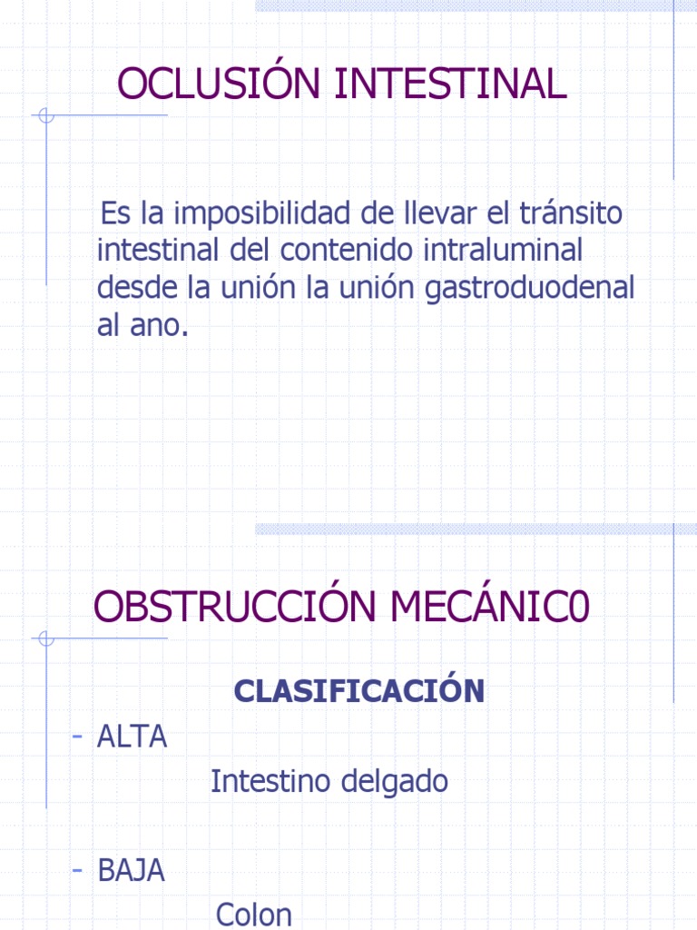 Oclusión Intestinal | PDF | Gastroenterología | Enfermedades digestivas