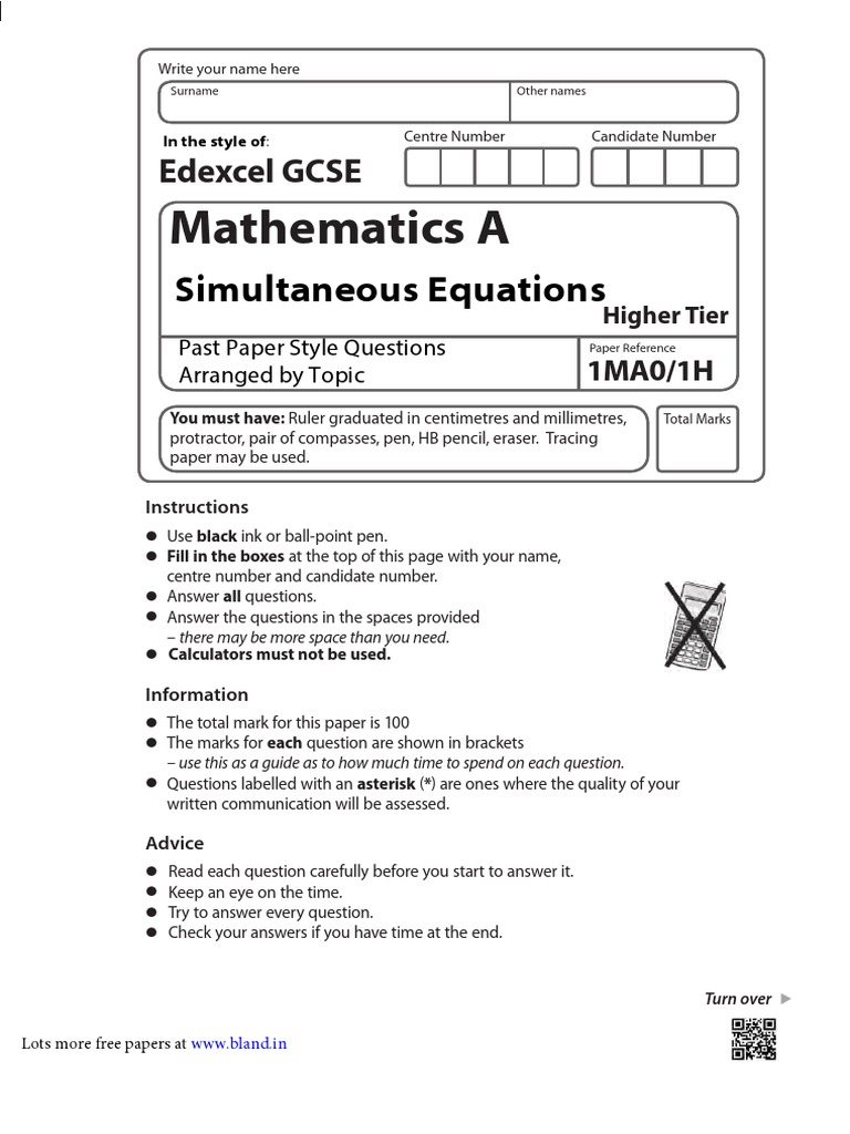 Simulatenous Equations | PDF | Teaching Mathematics | Science