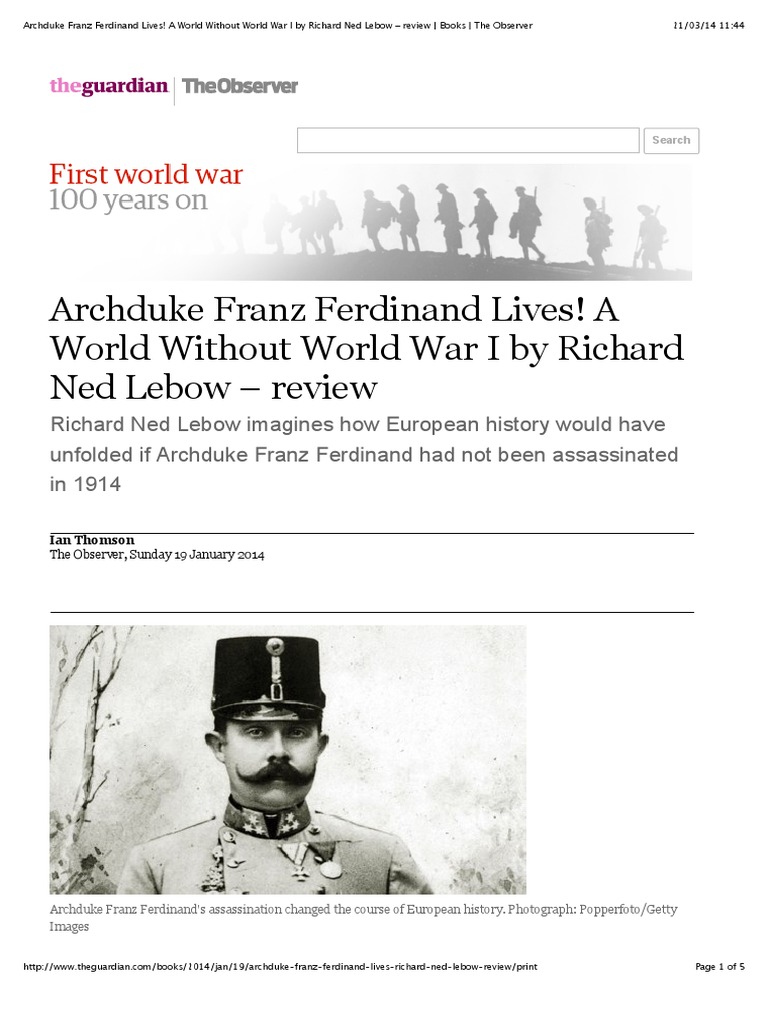 Archduke Franz Ferdinand Lives! A World Without World War I by Richard ...