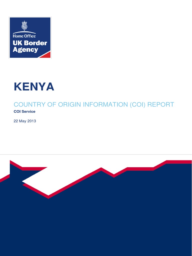 Kenya Country of Origin Report-220513 | PDF | Elections | Government