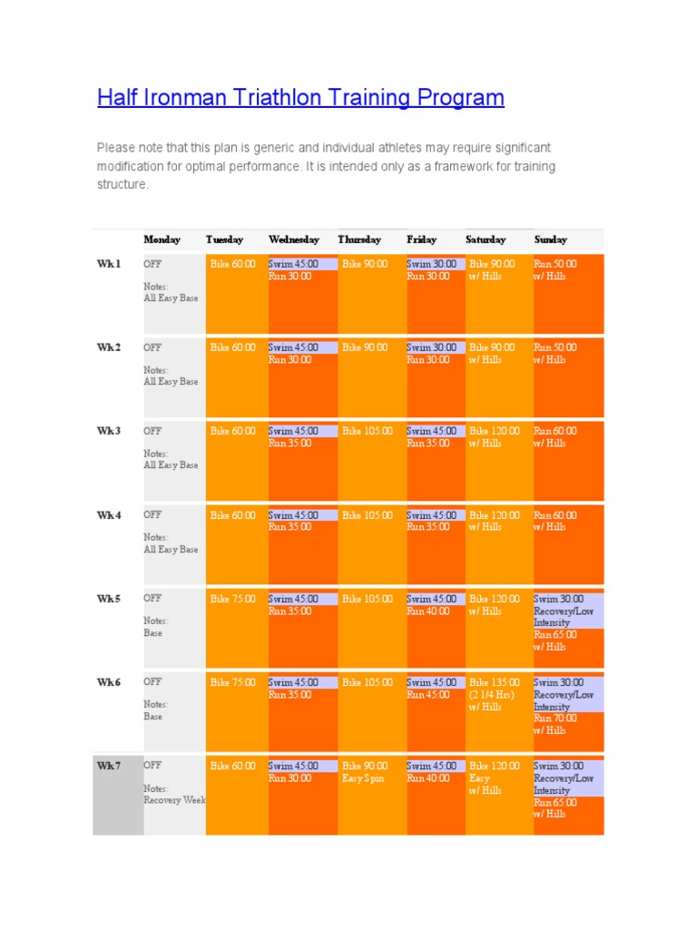 Half Ironman Triathlon Training Program | Triathlon | Sports