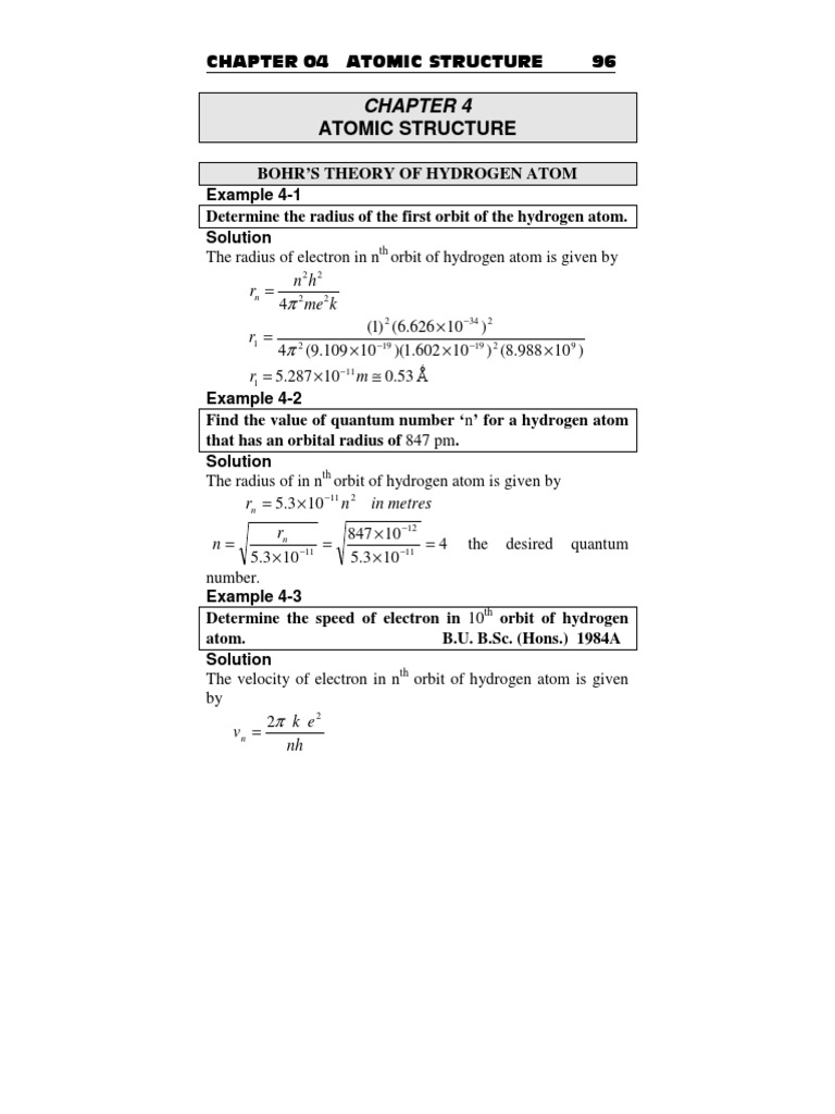 Chapter 4 Atomic Structure (PP 96-125) | PDF | Energy Level | Electron