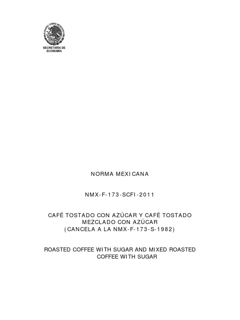 NMX F 173 Scfi11 Norma Azucares | PDF | café | Azúcar