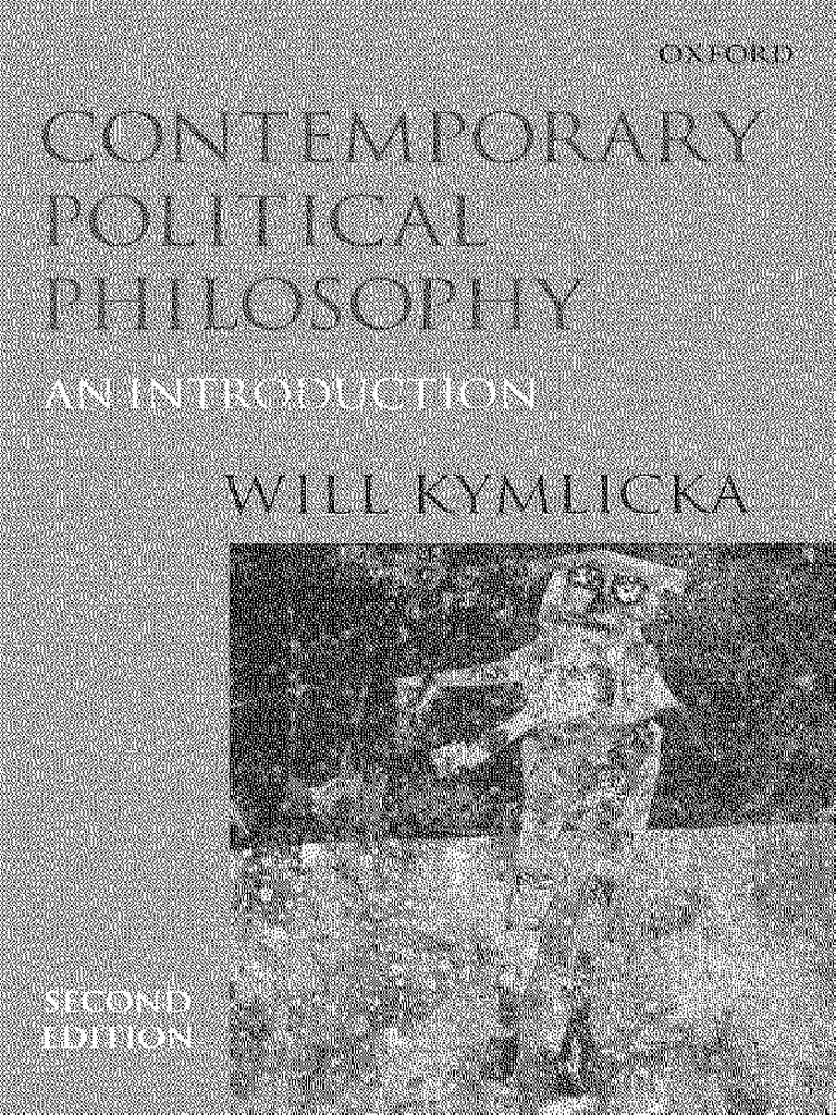 Will Kymlicka Contemporary Political Philosophy An Introduction 2001 ...