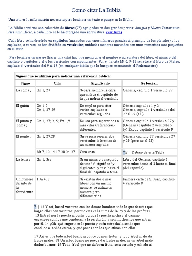 Como Citar La Biblia | PDF | Gente del Antiguo Testamento | Biblia ...