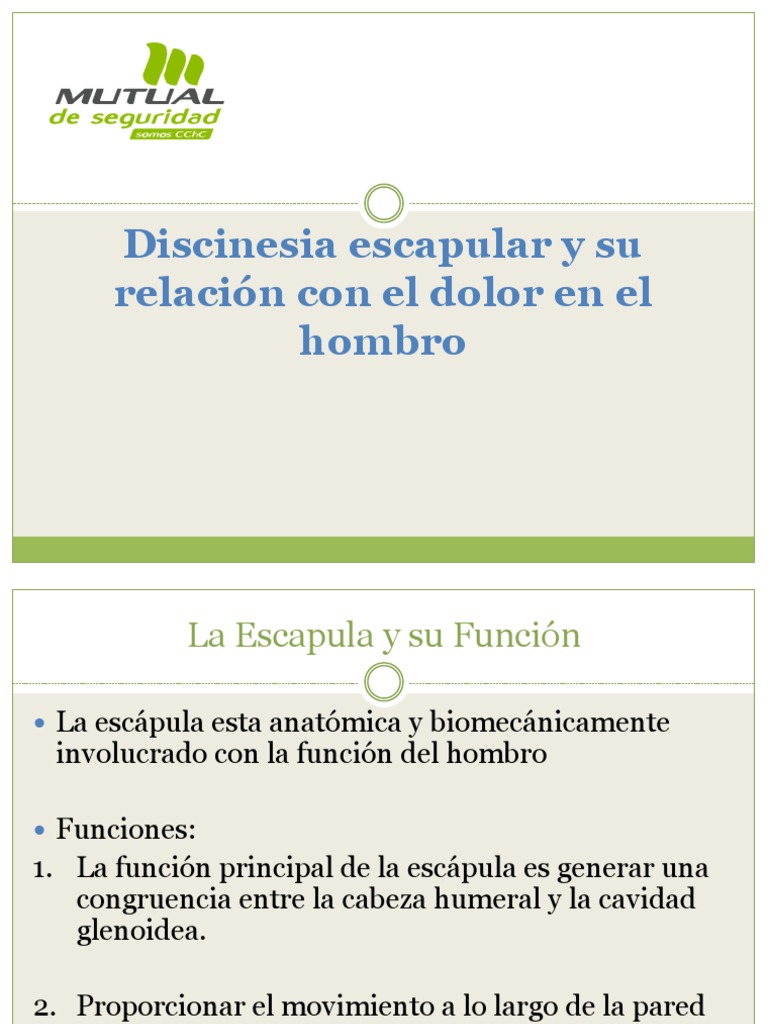 Discinesia Escapular y Su Relación Con El Dolor | PDF | Hombro ...