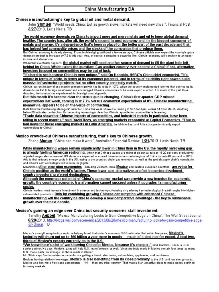 Port of Entry Negative - DDI 2013 AC | PDF | Economic Growth | China