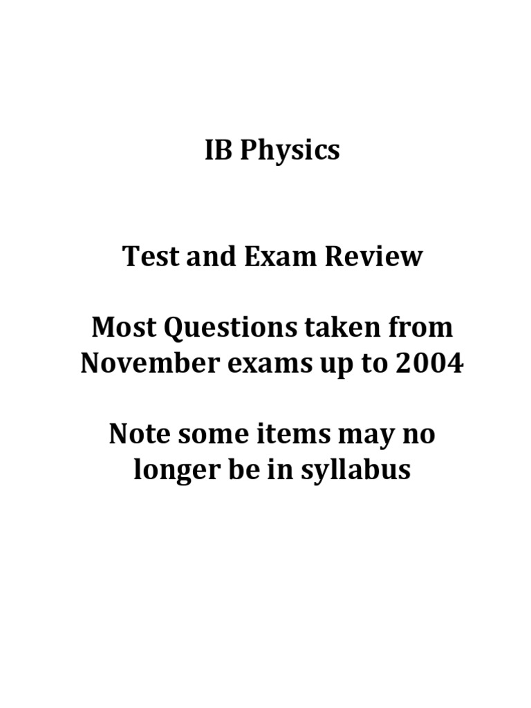 IB Physics Review | PDF | Force | Temperature
