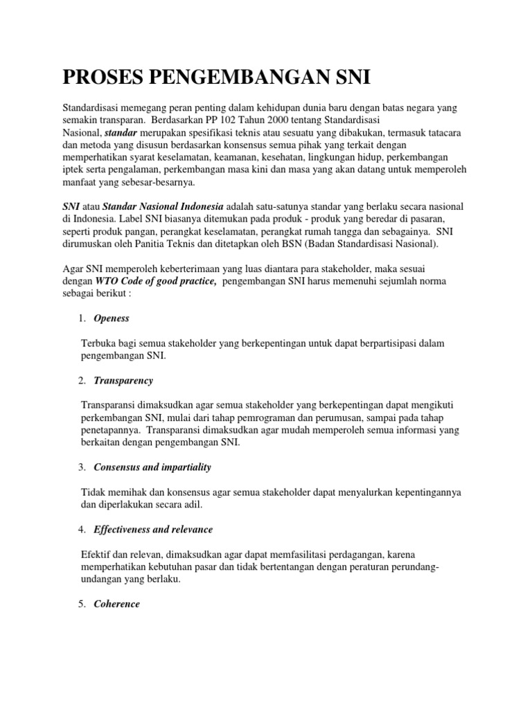 Proses Pengembangan Sni: SNI Atau Standar Nasional Indonesia Adalah ...