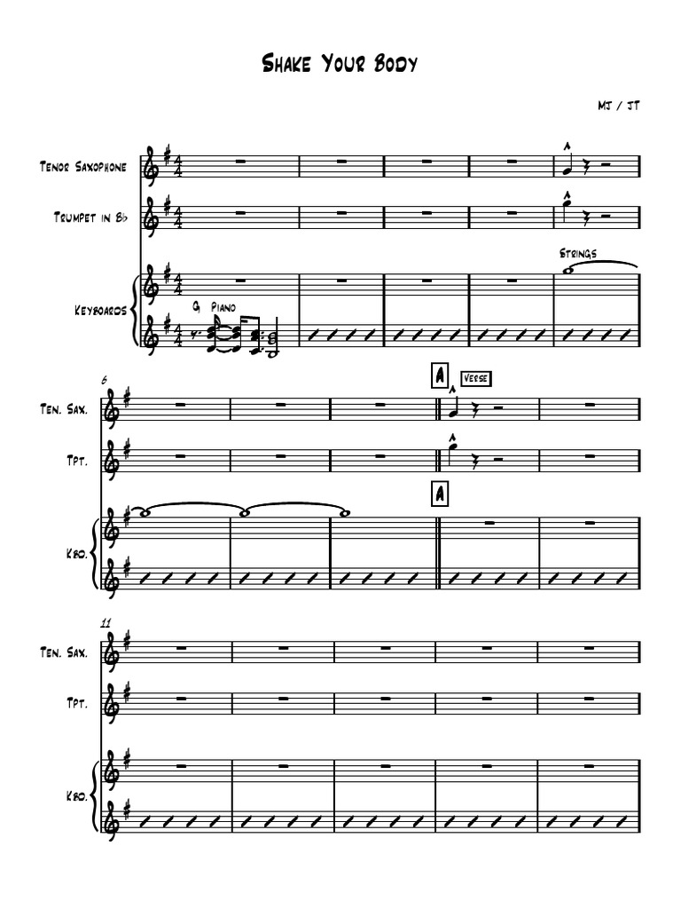 Shake Your Body Full Score-1 | PDF | Popular Music | Sound Technology