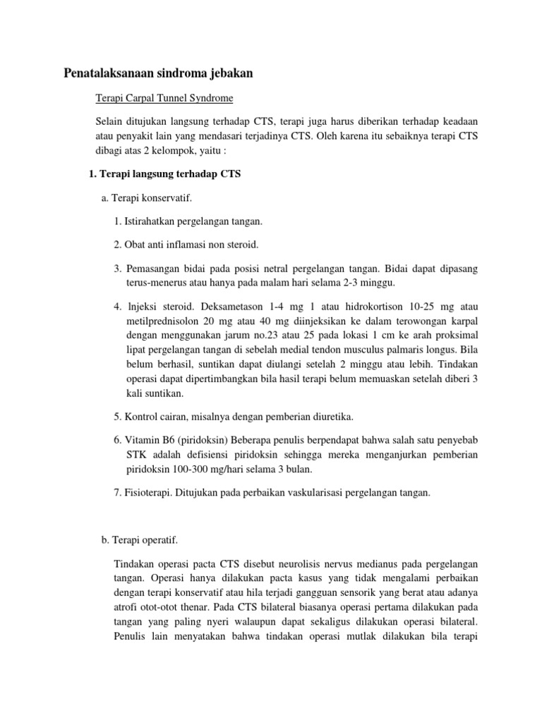 Penatalaksanaan CTS | PDF