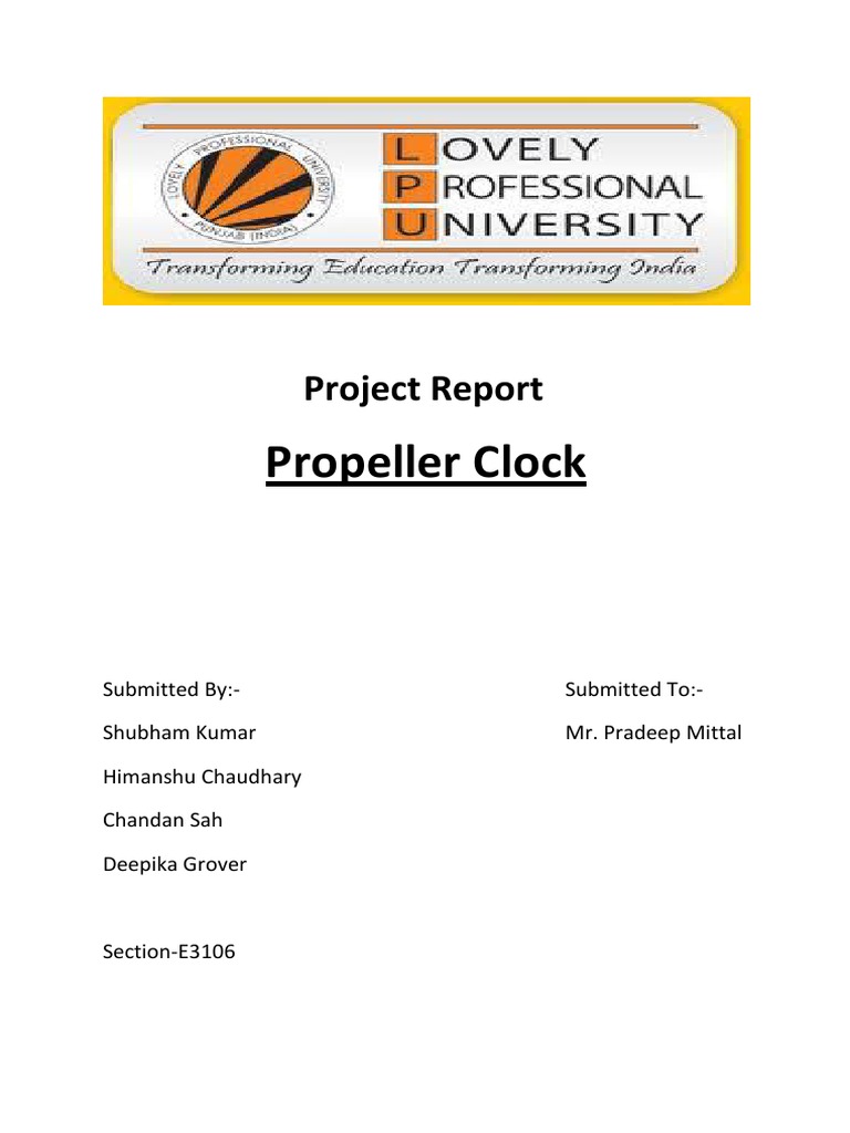 Propeller Clock Project Report | PDF | Light Emitting Diode | Clock