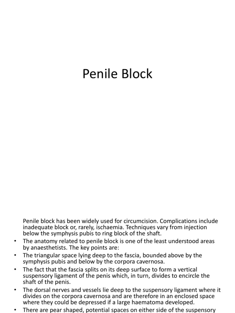 Penile Block | PDF | Anatomical Terms Of Location | Anesthesia