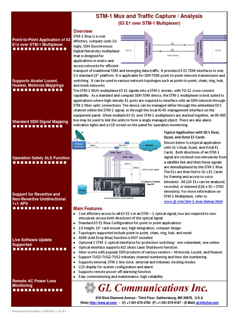 STM-1 Mux Demux Brochure | PDF | Network Topology | Multiplexing STM-1 Mux Demux Brochure | PDF | Network Topology | Multiplexing