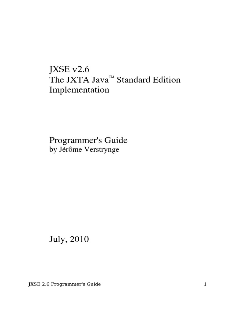JXSE - ProgGuide - v2.6 (Final) | Download Free PDF | Application Programming Interface | Class ...