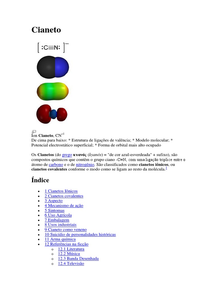 Cianeto | PDF | Cianeto | Substancias químicas