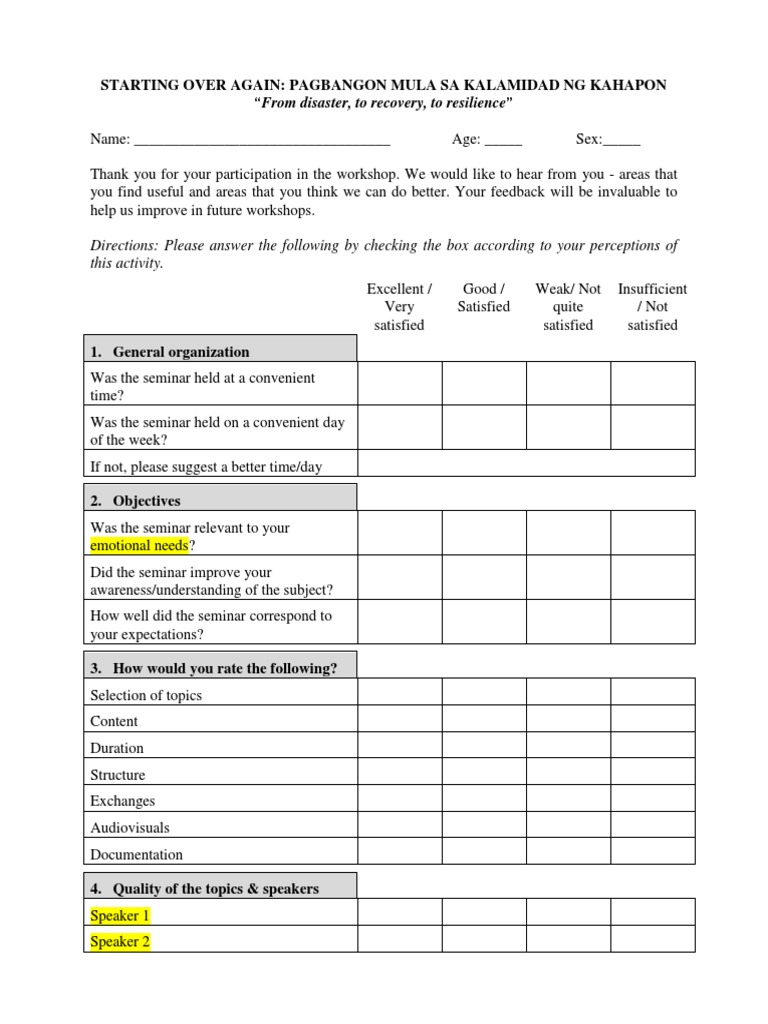Starting Over Again Eval Sheet | PDF | Science & Mathematics