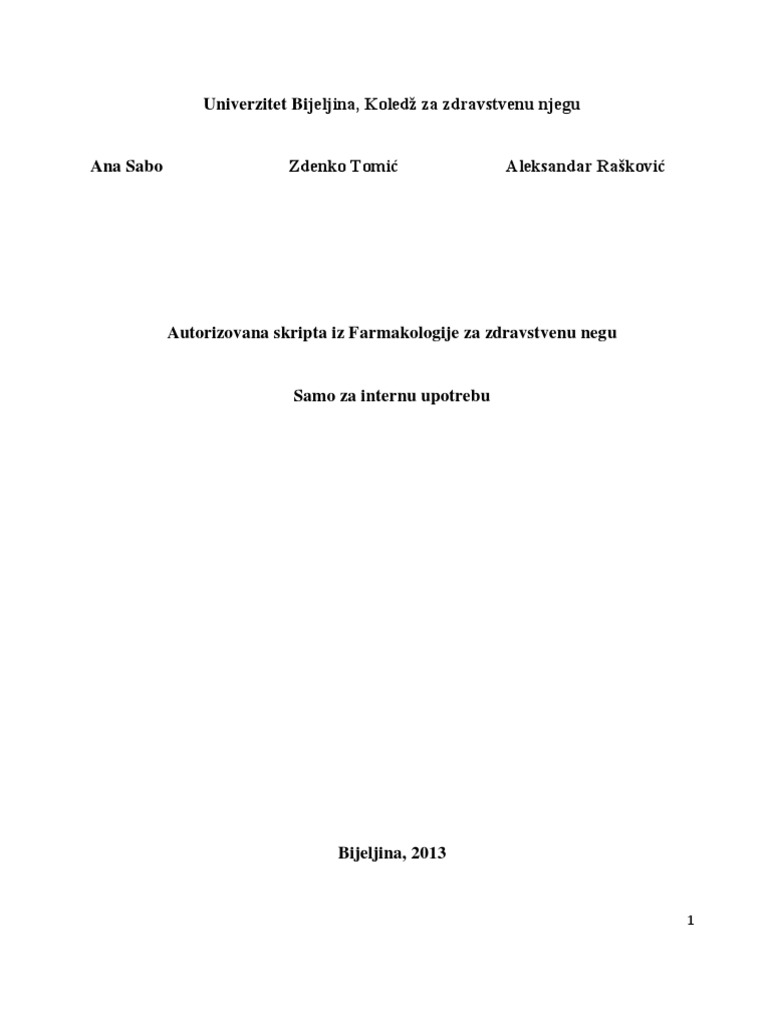 Skripta Farmakologija 4 | PDF