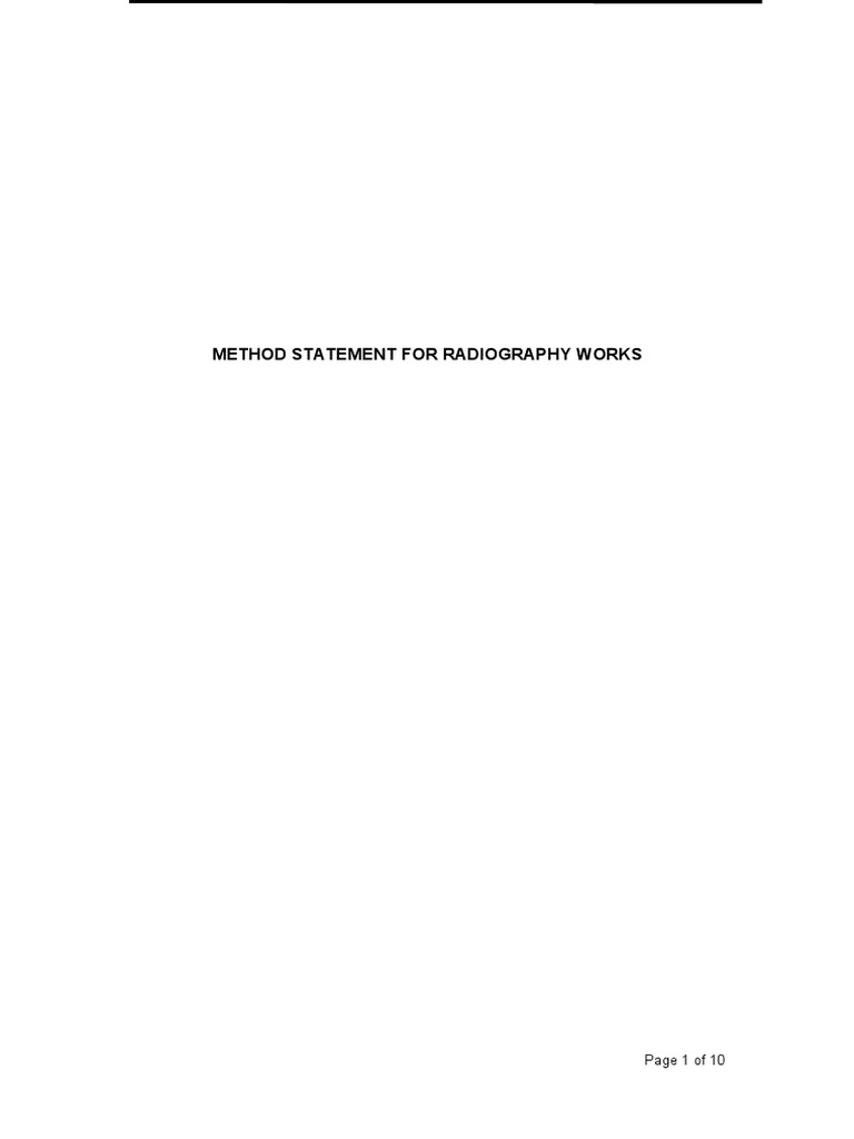 Method Statement For Radiography | PDF | Ionizing Radiation | Radiation ...