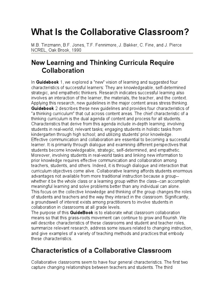 What Is The Collaborative Classroom | PDF | Business | Computing And ...