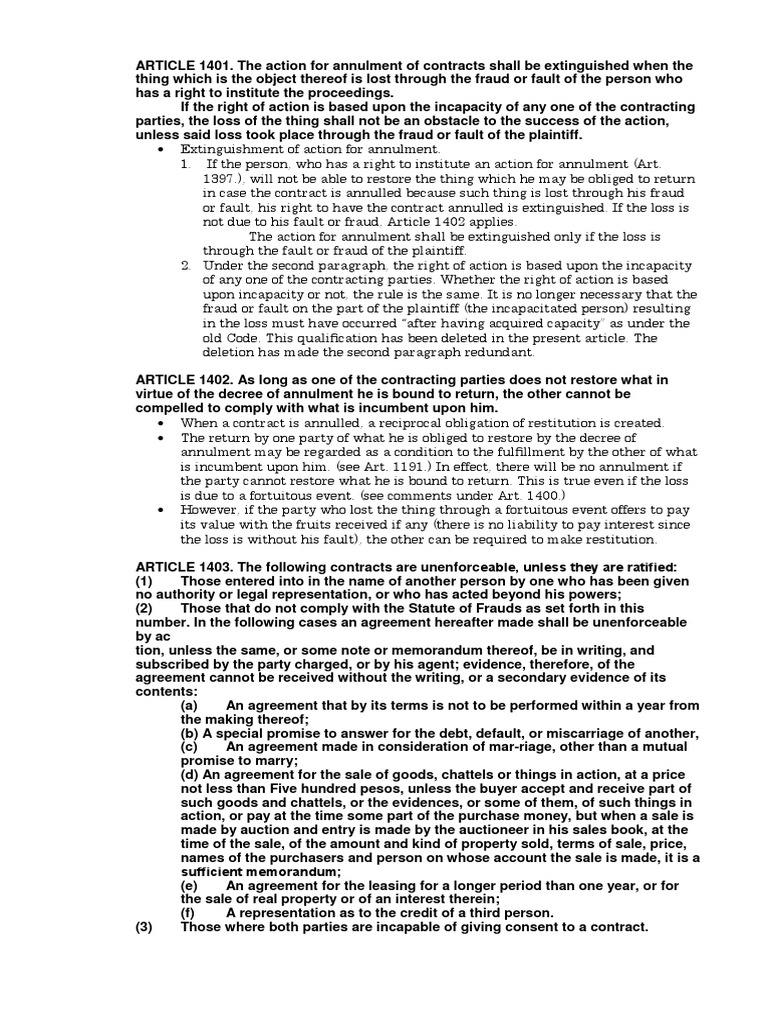 Kinds of Unenforceable Contracts and Methods of Their Ratification ...