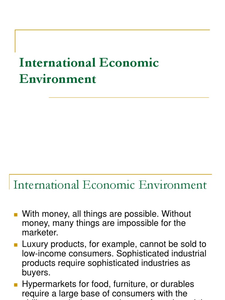 International Economic Environment | PDF | Single Market | Economics