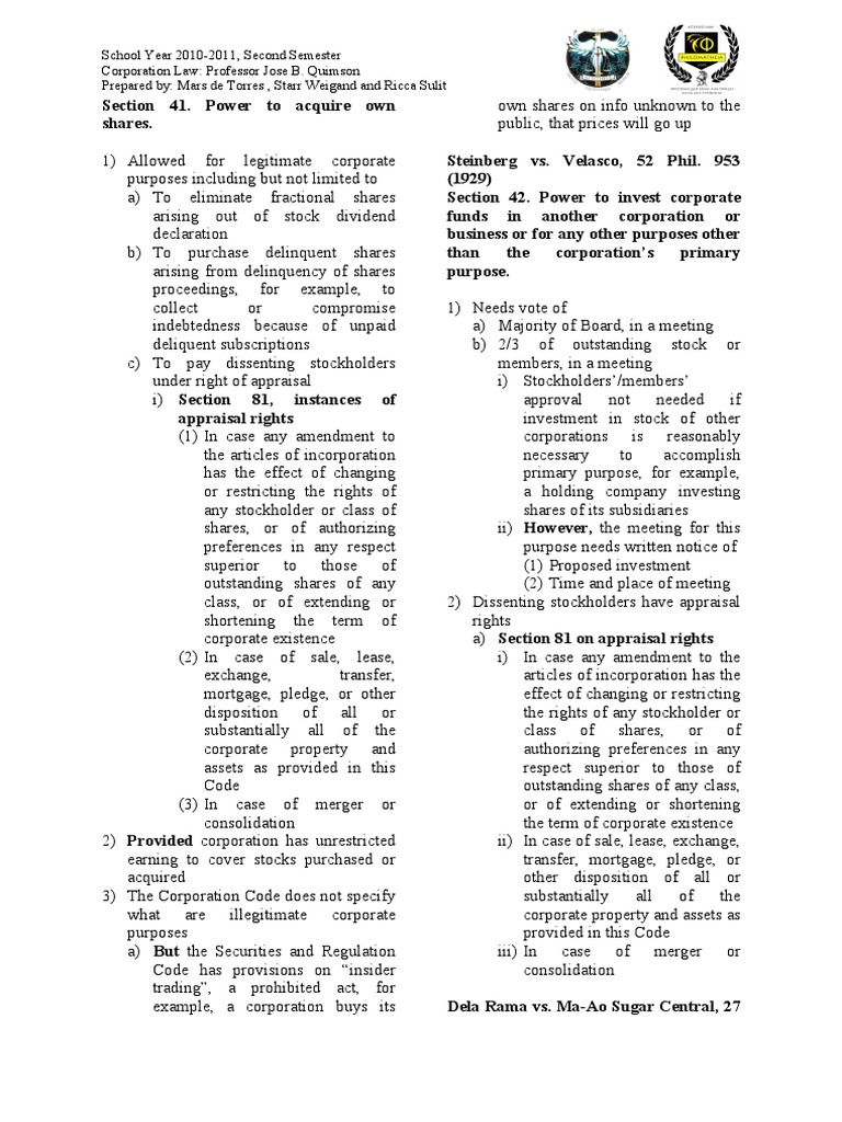 Section 41 45 | Download Free PDF | Corporations | Stocks
