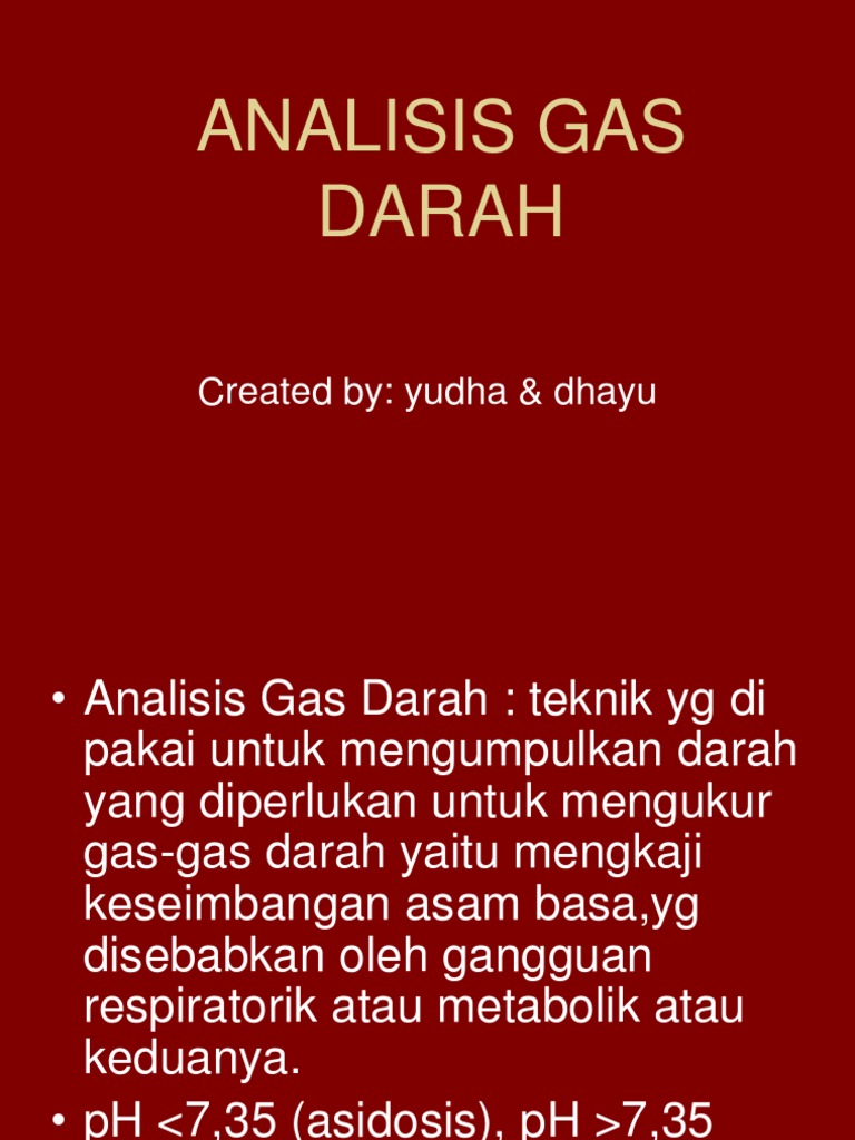 Analisis Gas Darah - PPT Case 5 | PDF